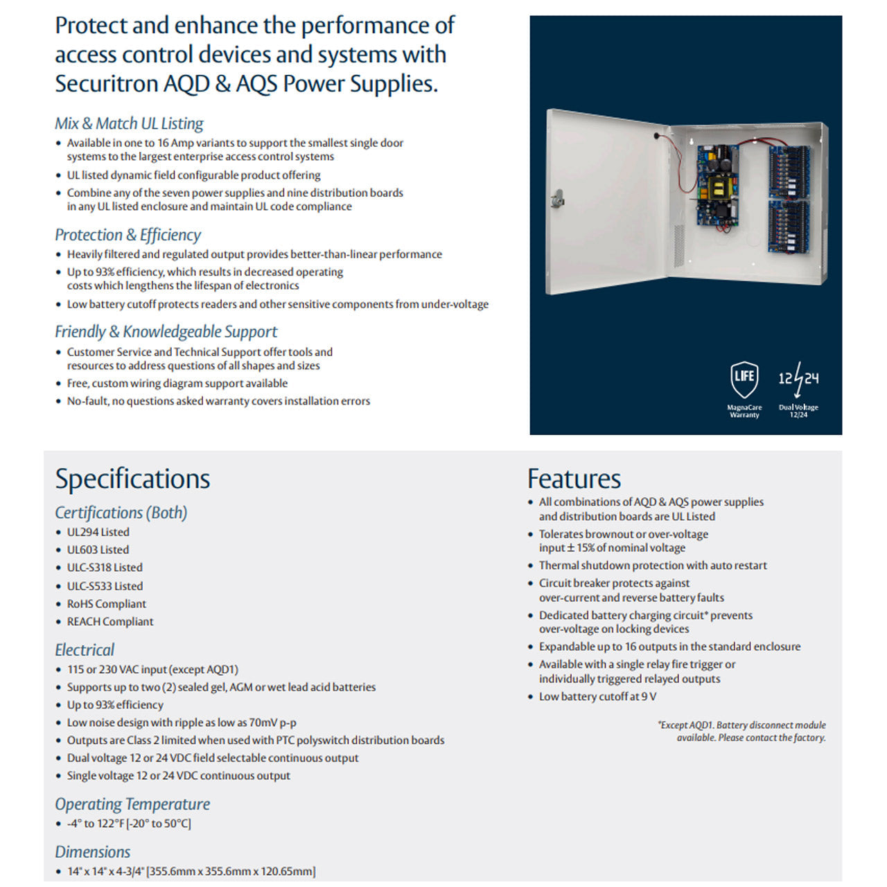 Securitron AQD Series Access Control Boards with Fire Alarm Interface ...