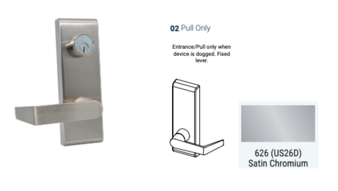 PDQ 6W - 02 Pull Only Escutcheon Wide Stile Trim – Barzel Lock