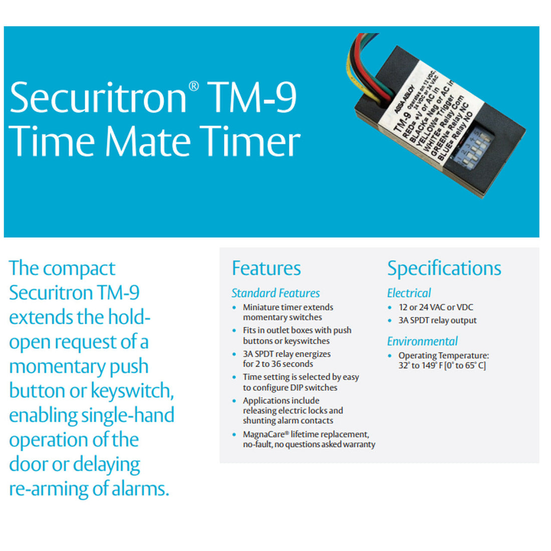 Securitron TM-9 Timer – Barzel Lock
